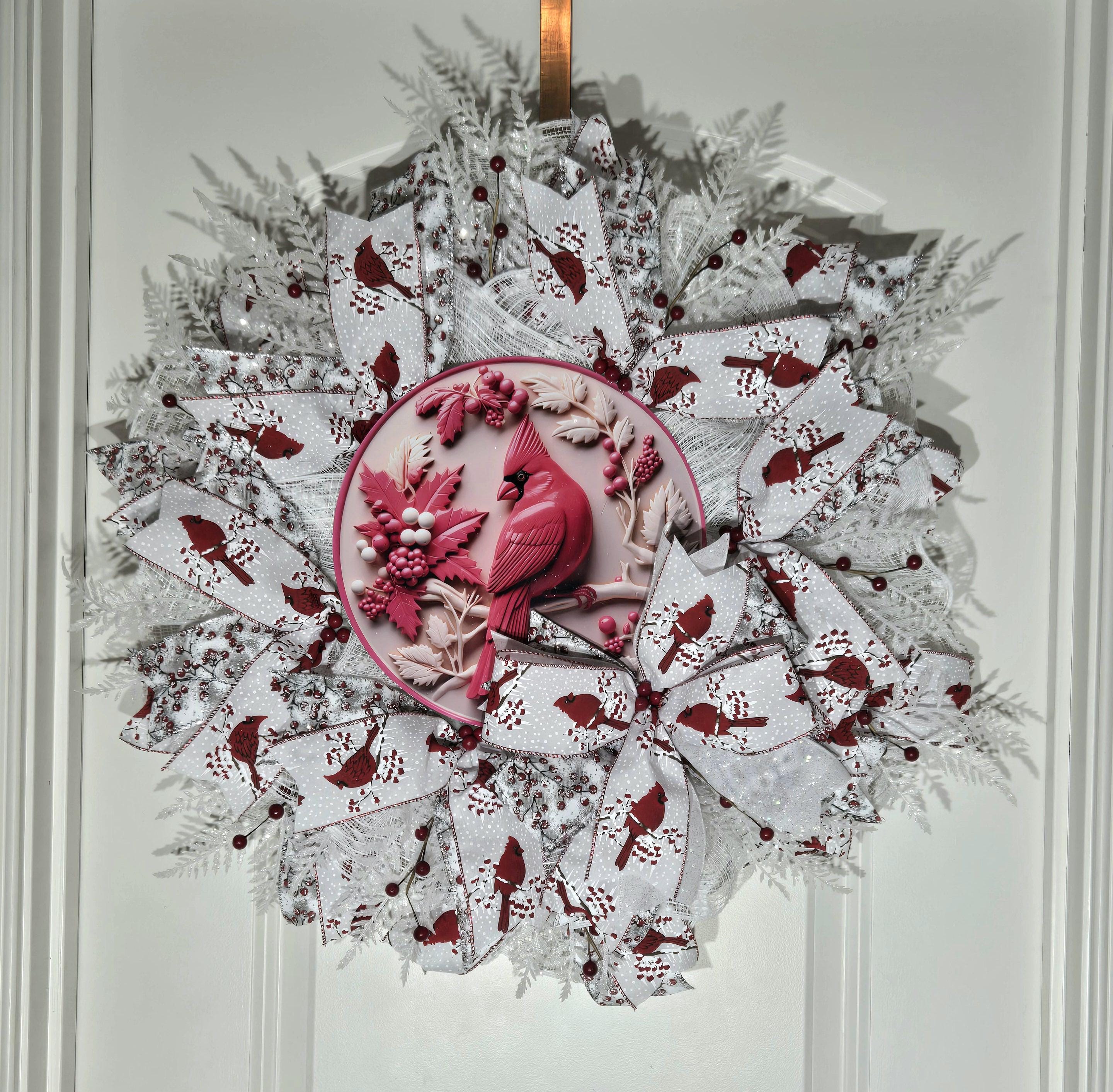 Cardinal Wreath, Winter Cardinal Wreath, Red Bird Wreath, Winter Wreath ...