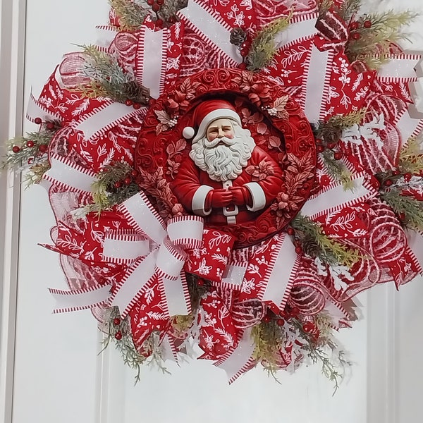 Santa Wreath - Etsy