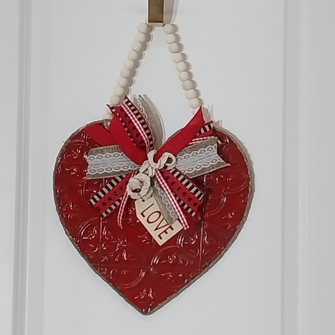 Heart Door Hanger, Valentine Door Hanger, Heart Decor, Valentine Decor ...
