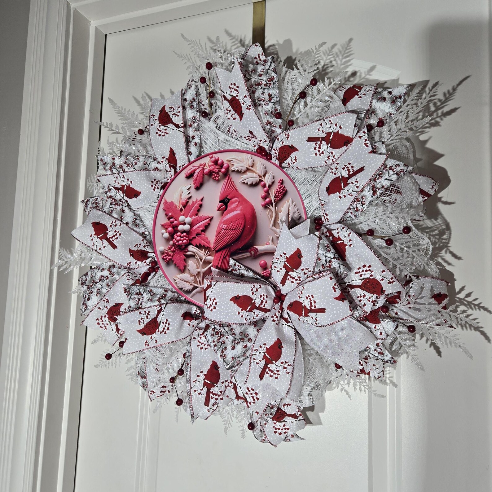 Cardinal Wreath, Winter Cardinal Wreath, Red Bird Wreath, Winter Wreath ...