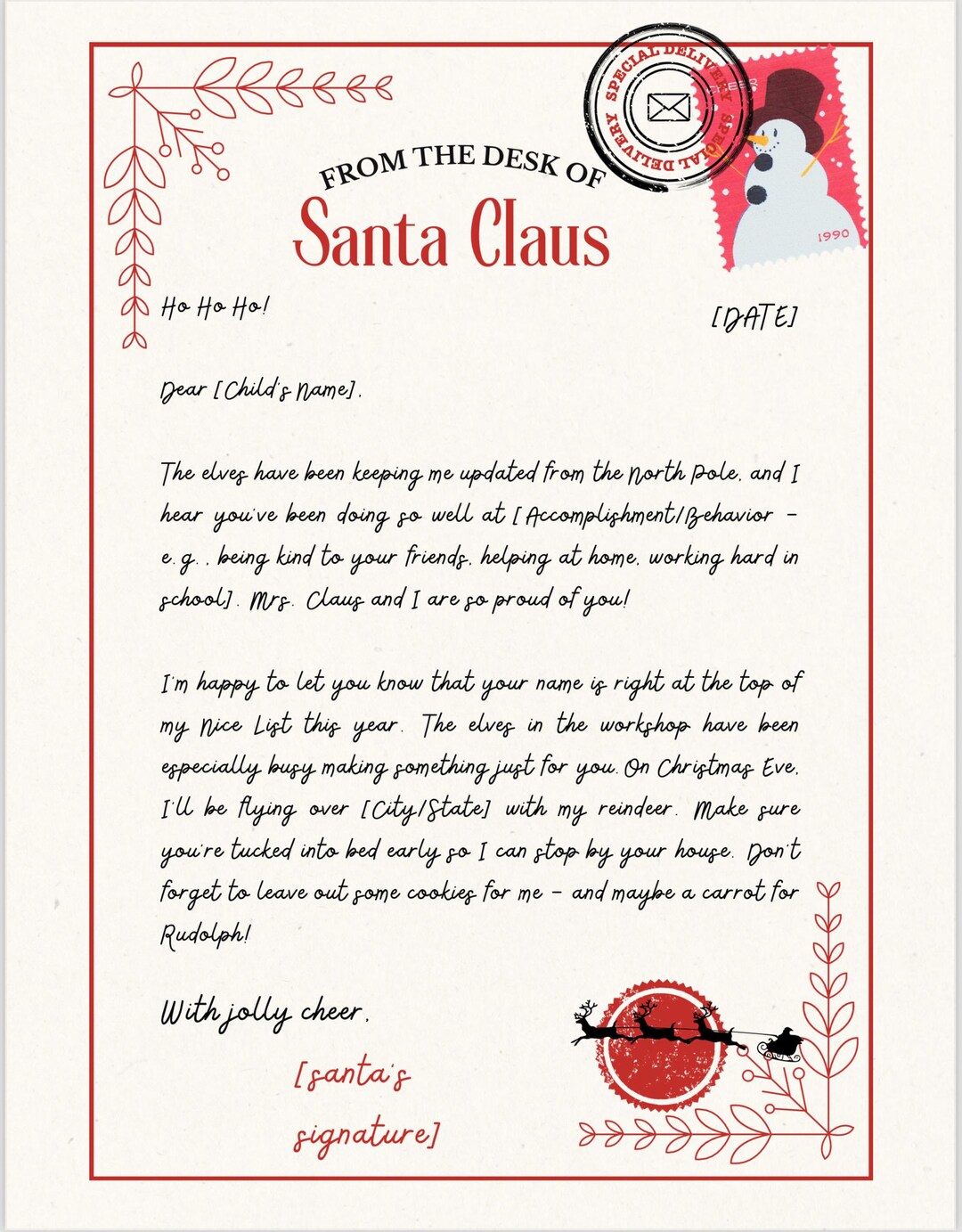 Personalized Santa Letter Pack | Nice List Certificate + North Pole ...