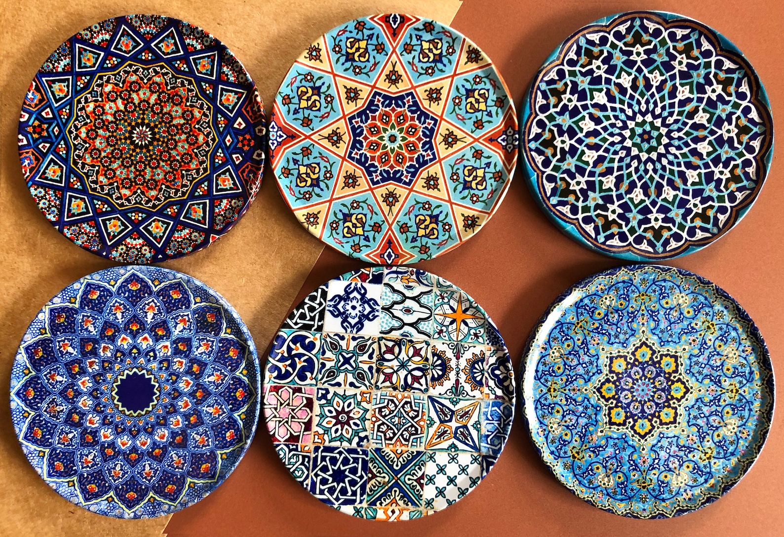Set of 6 Coasters Drink Coaster Set Persian Turkish - Etsy UK