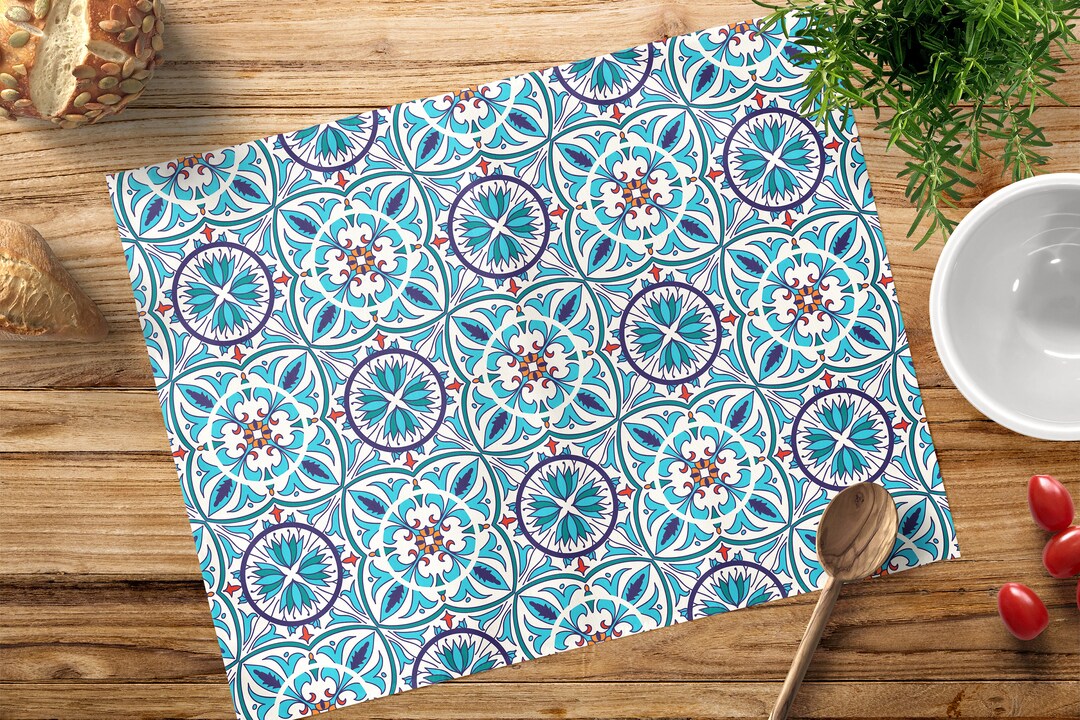 Mediterranean Placemat Set: Turkish Tile Dining Decor - Etsy