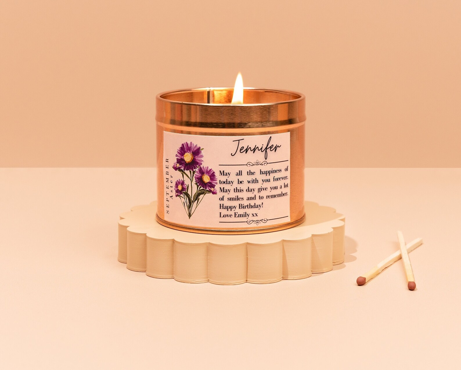 Birth Flower Candle handmade Vegan Soy Candles Personalised - Etsy