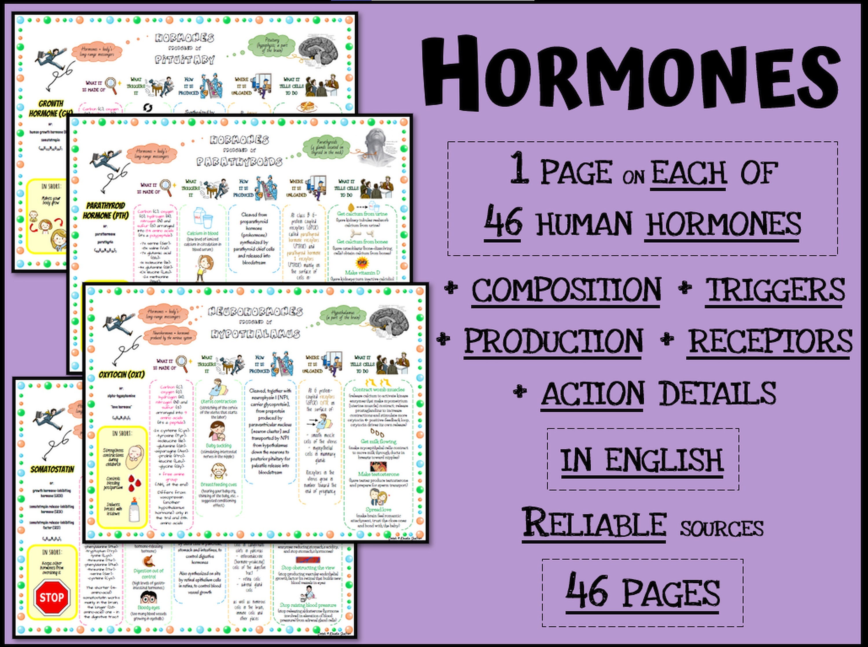 EN Hormones Pack 46 Hormones: Oxytocin T3 T4 TSH FSH Testosterone ...