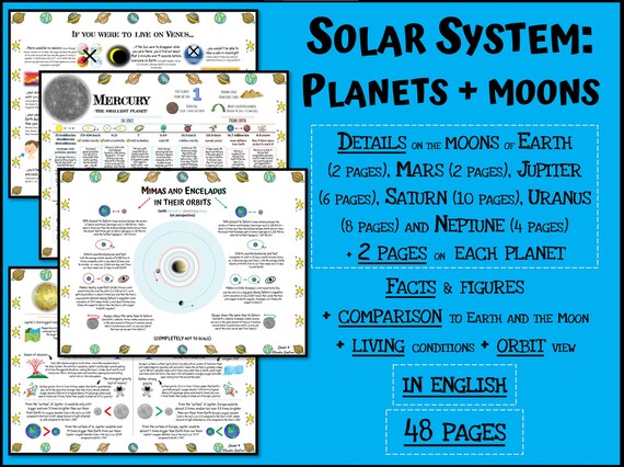 EN Solar System BUNDLE all planets and moons Mercury Venus | Etsy