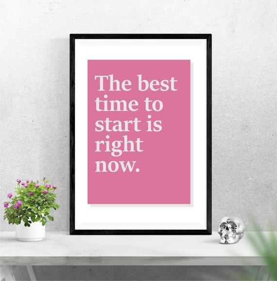 Start Now Motivational Poster Printable PDF Poster | Etsy