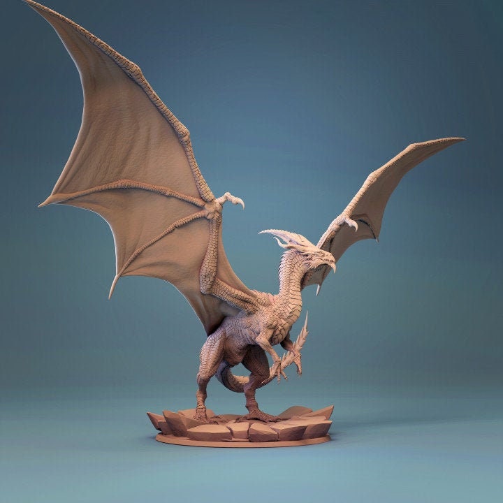 Miniature Toys 5.5 Tall Wyvern Figurine Fire Drake Miniature Resin Kit ...