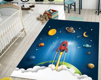 Rocket Design Rug - Etsy
