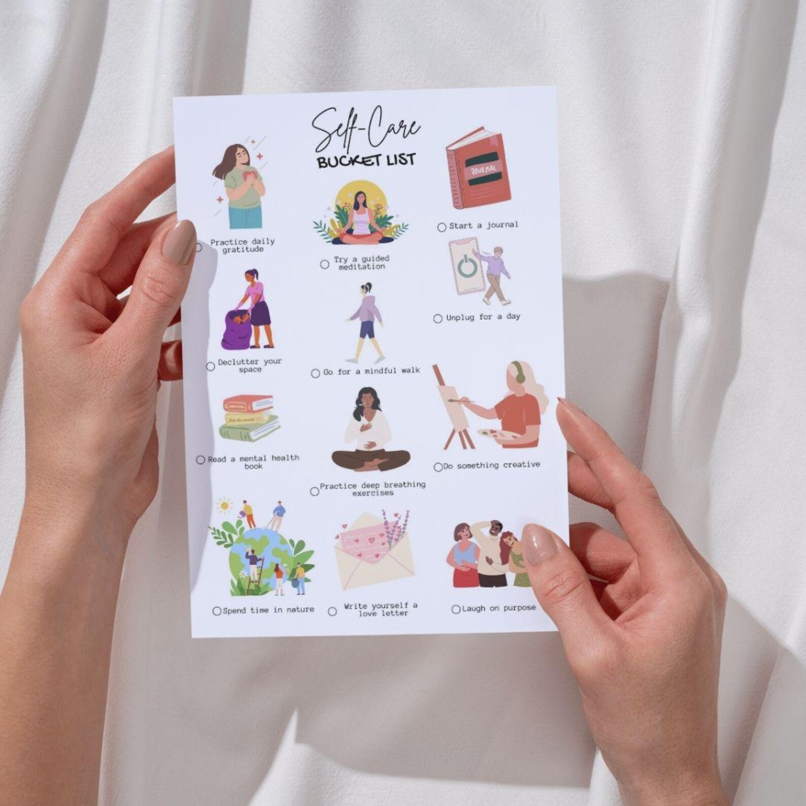 Self Care Bucket List Printable | Mental Health to Do List | Printable ...