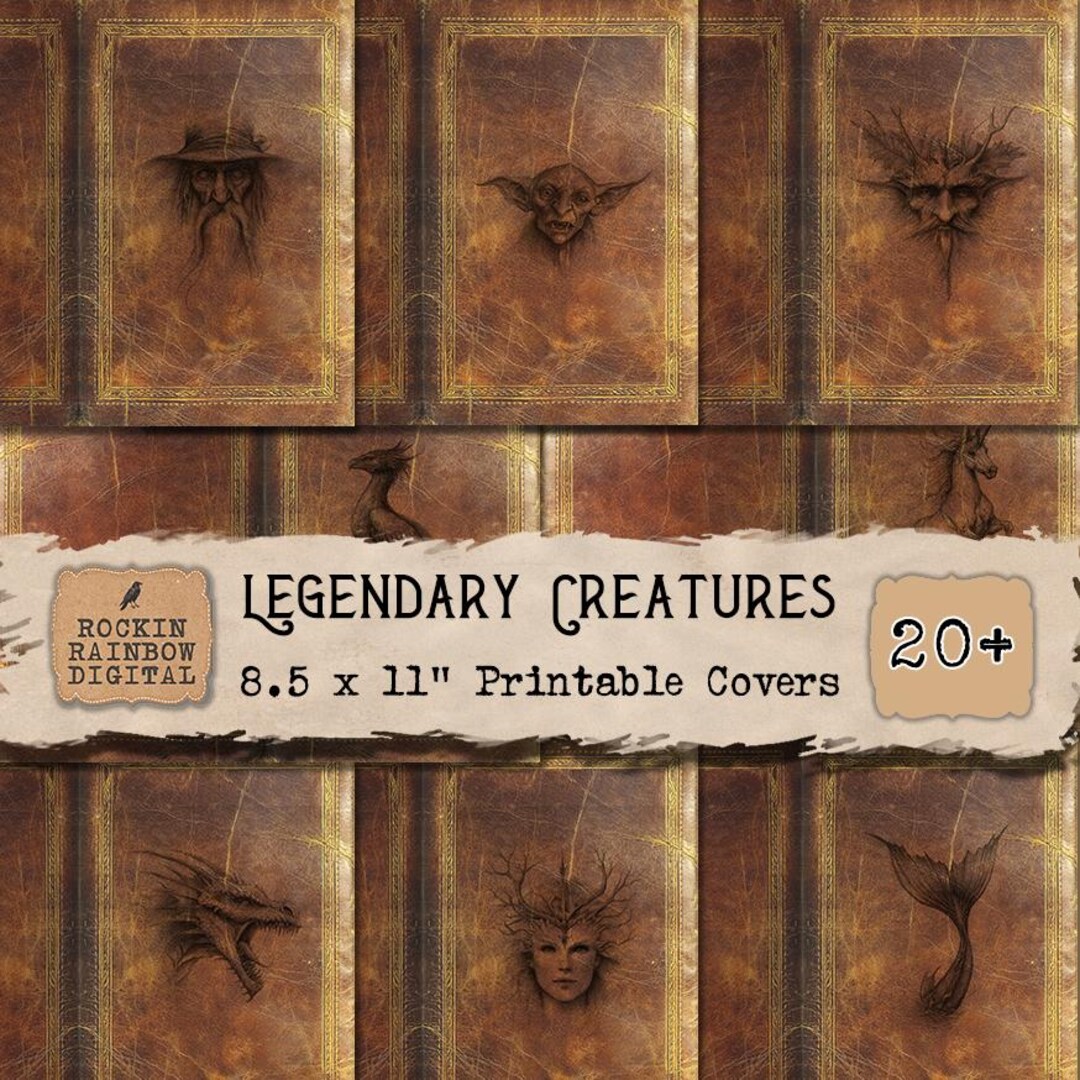 Legendary Creatures Covers Printable: Vintage Dark Academia Designs ...
