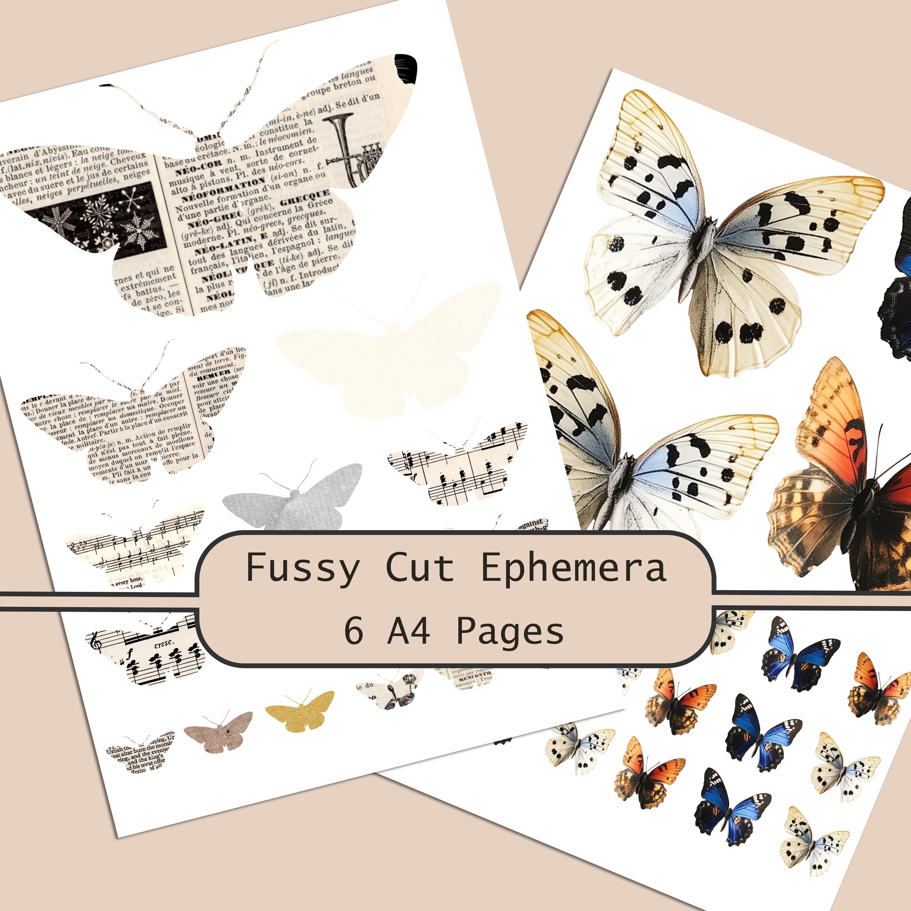 Grunge Butterfly Ephemera: Grungy Journal Cutouts (digital Download) - Etsy