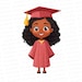 Cute Black Girl Graduation Clipart, PNG, Sublimation Art (digital ...