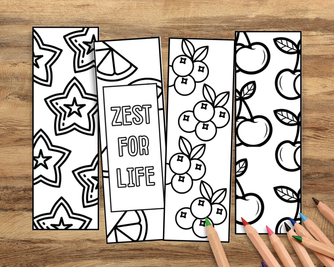 Fruit Coloring Bookmarks: Printable Preschool Activity (DIY Gift, Set ...