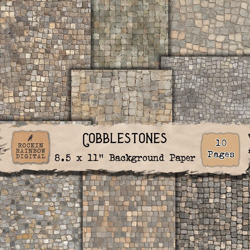 Cobblestone Street Junk Journal Papers, Old World Stone Path Textures ...