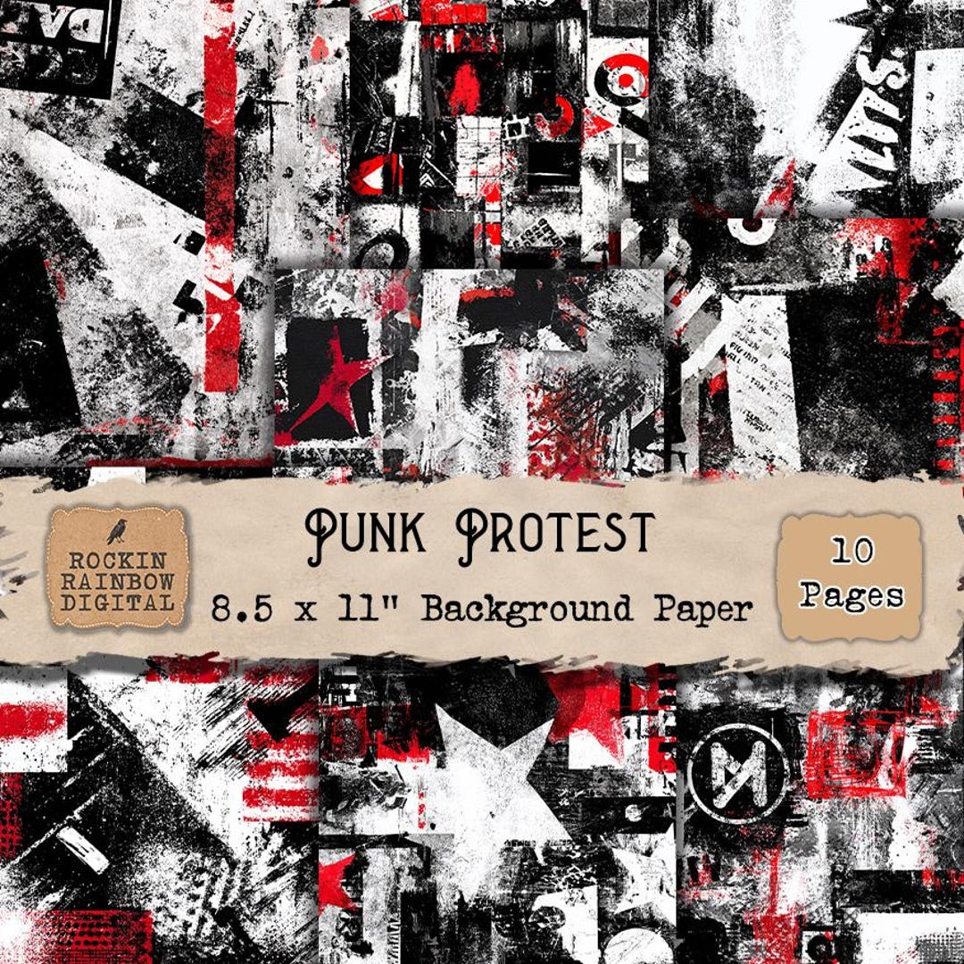 Punk Protest Junk Journal Papers | Grunge Collage & Statement ...