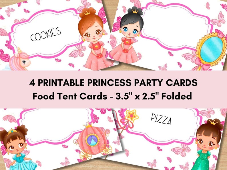 Princess Party Food Label, Princess Party Food Tents, Princesses Place ...