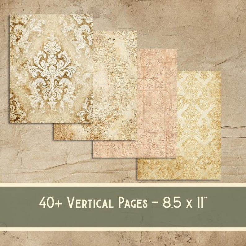 Neutral Coffee Dyed Filler Papers | Vintage Extra Pages | Junk Journal ...