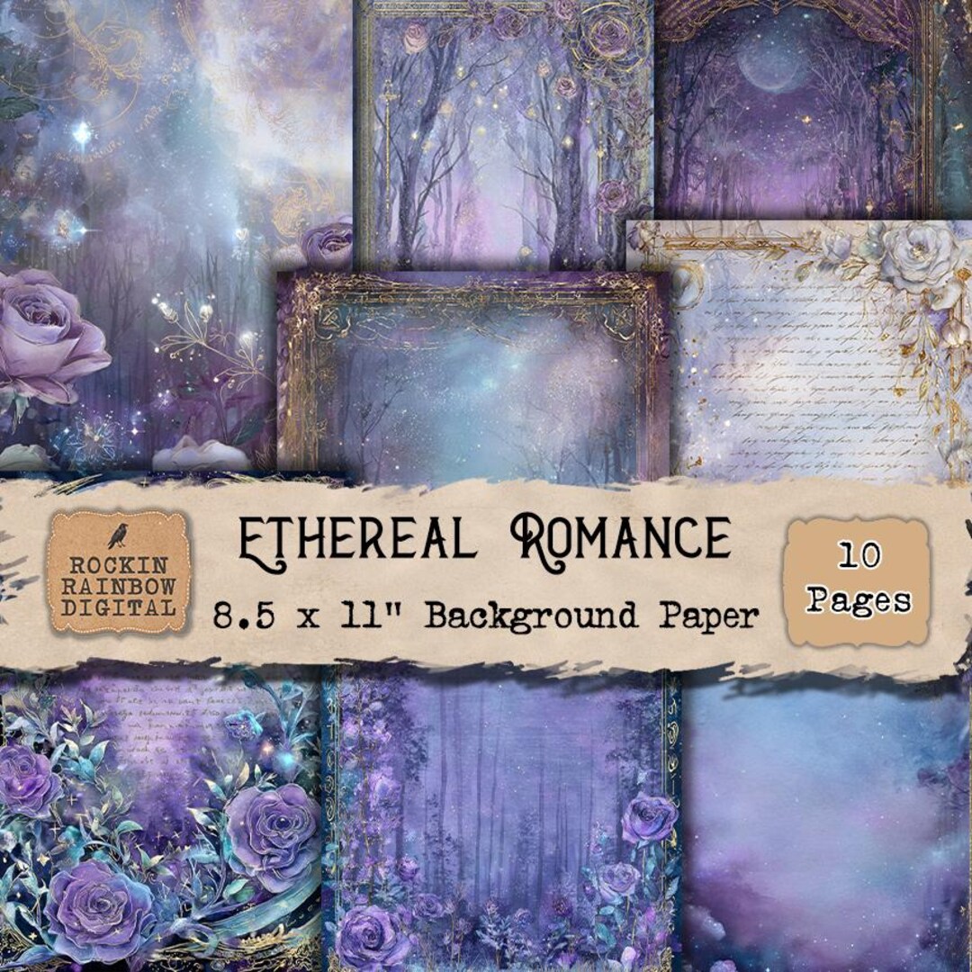 Fantasy Romance Journal Pages Printable, Enchanted Court Digital Paper ...