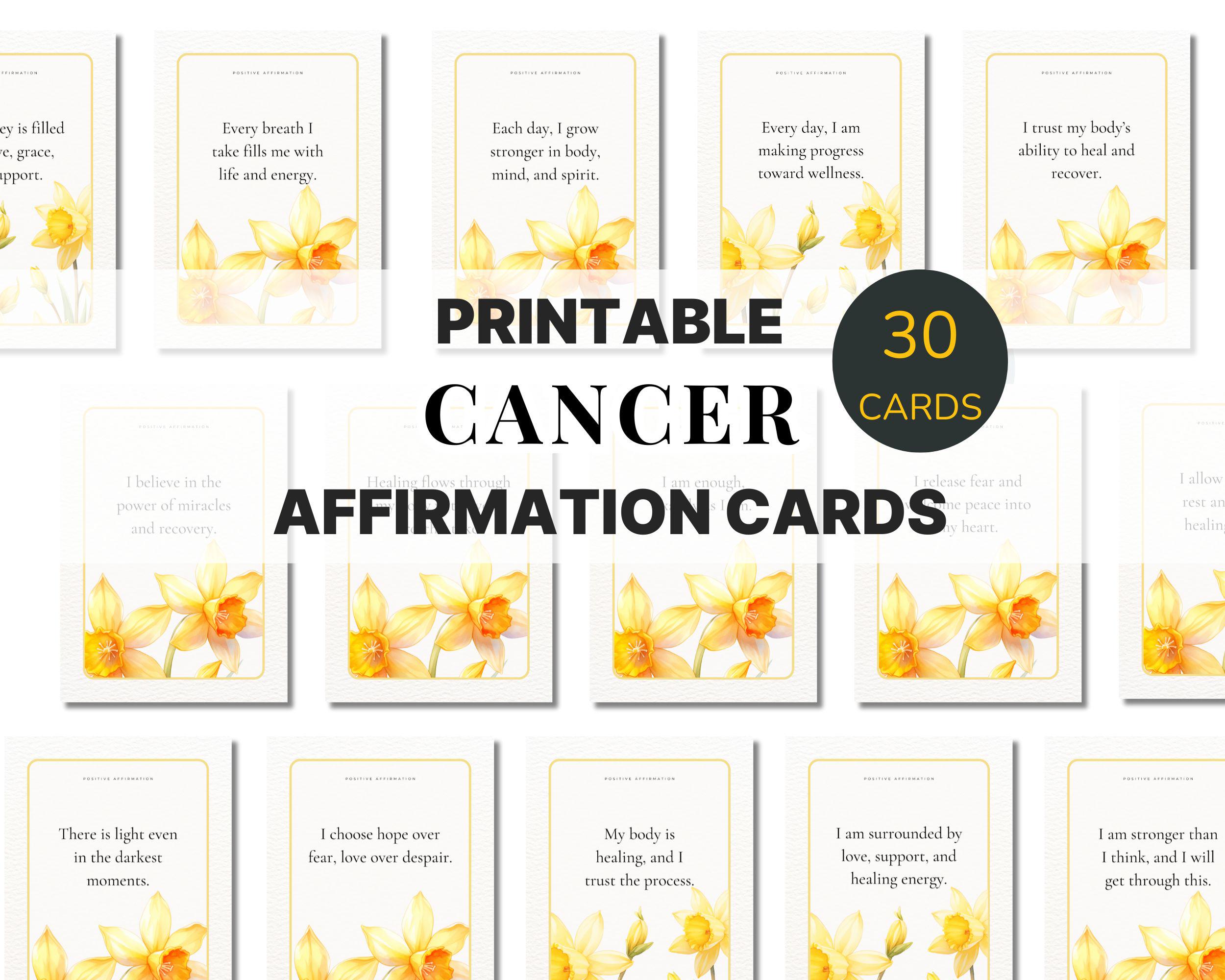 Cancer Affirmation Cards | Printable Affirmation Card Deck, Positive ...
