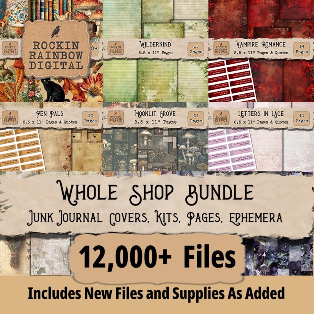 Whole Shop Bundle, 12,000+ Junk Journal Pieces, Commercial Use, Mega ...