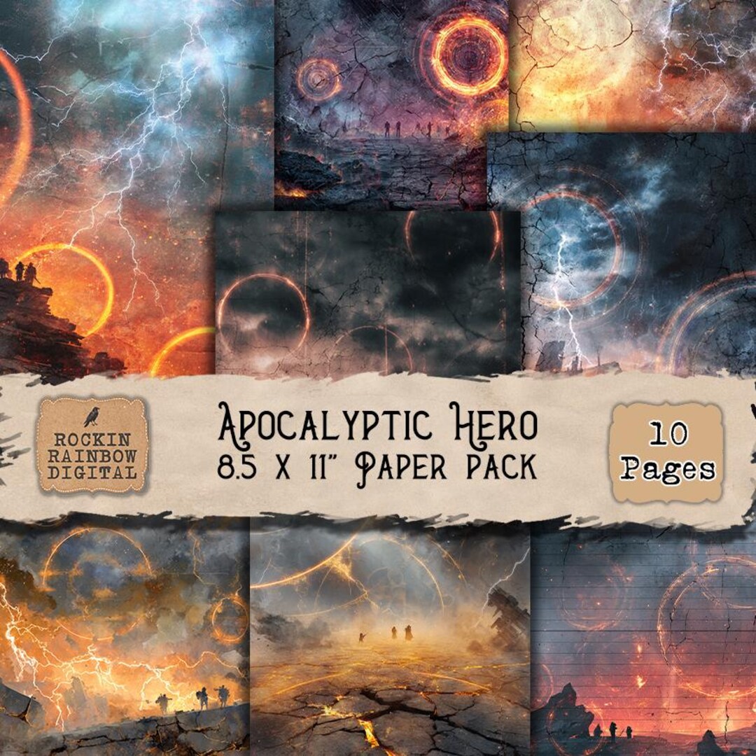 Epic Battle Journal Pages Printable, Apocalyptic Junk Paper, Cinematic ...