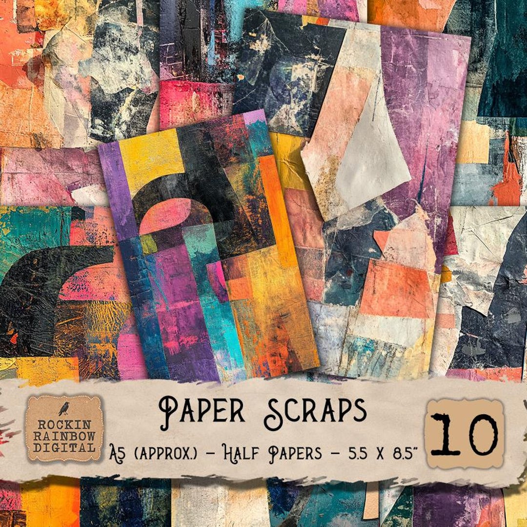 Shabby Chic Scrap Papers Collage Printable Digital Background Junk ...