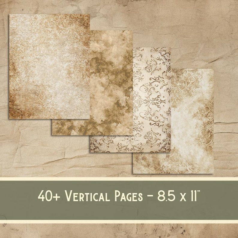 Neutral Coffee Dyed Filler Papers | Vintage Extra Pages | Junk Journal ...
