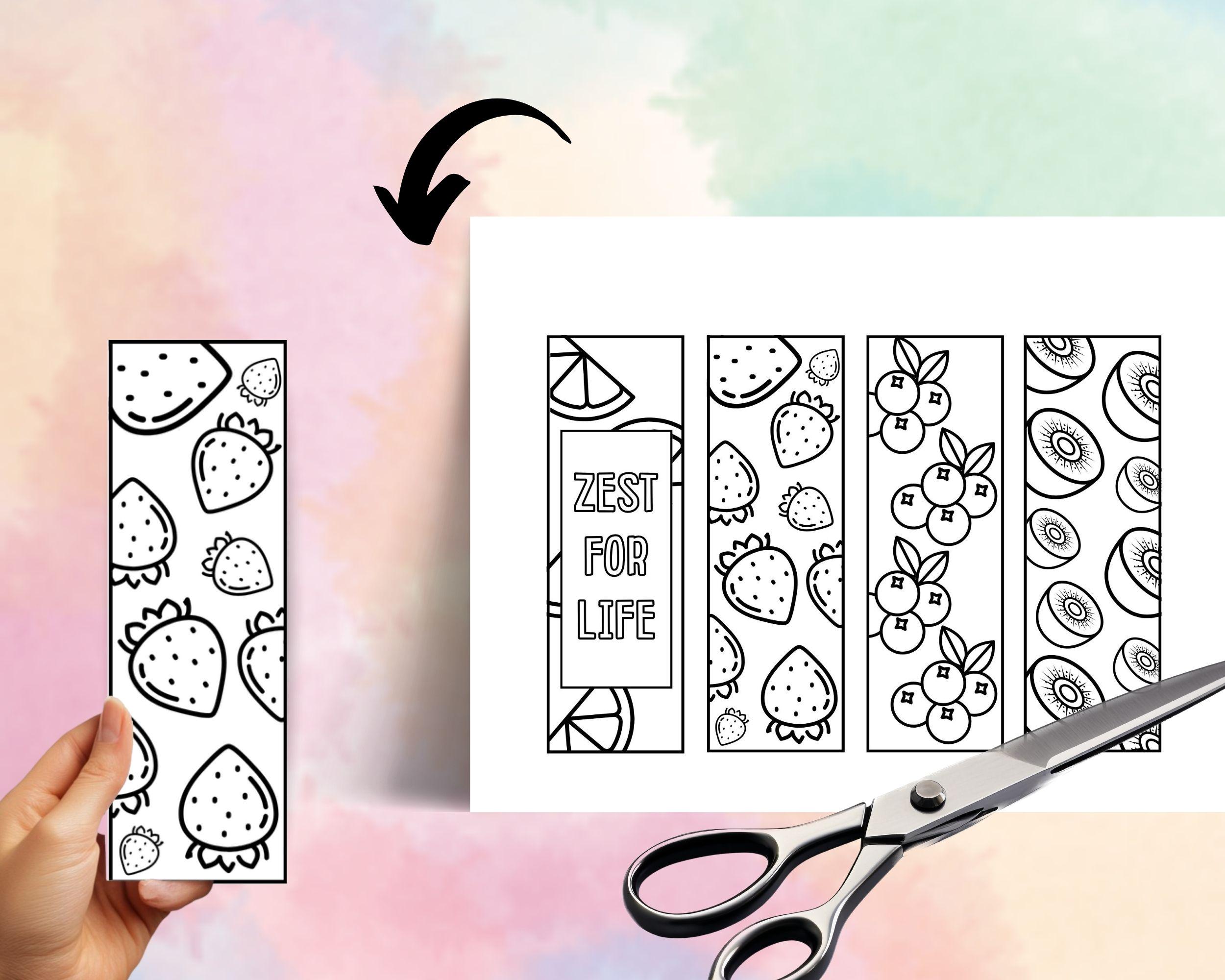 Fruit Coloring Bookmarks: Printable Preschool Activity (DIY Gift, Set ...