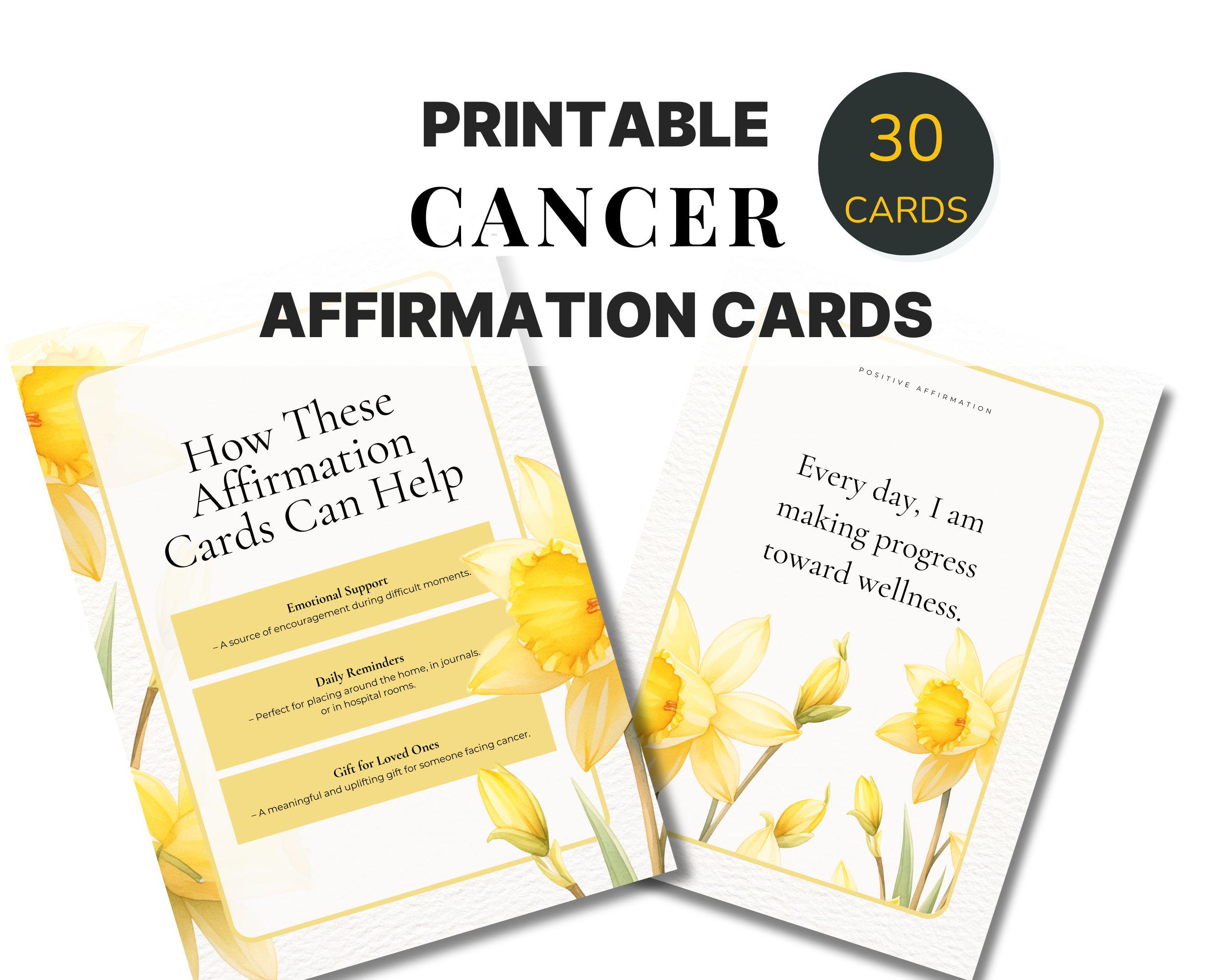Cancer Affirmation Cards | Printable Affirmation Card Deck, Positive ...
