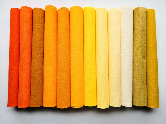 Wool Blend Felt Orange and Yellow Colors Yellow Shades of - Etsy