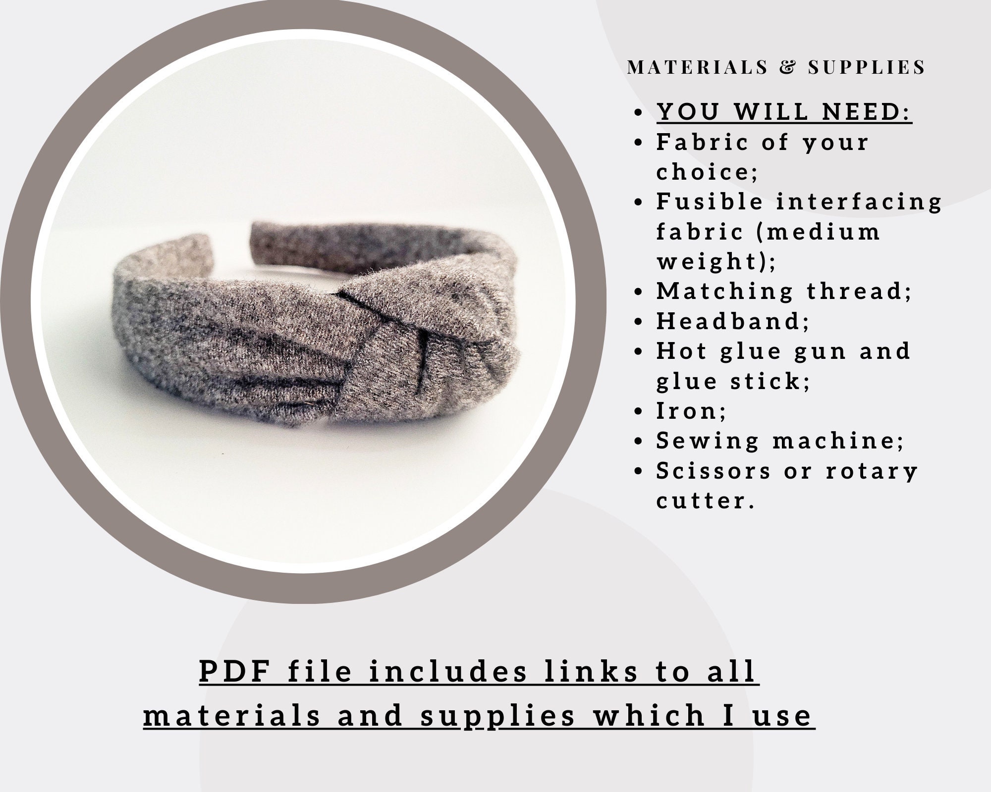 Top Knot Headband PDF Sewing Pattern, Step by Step Video Tutorial ...