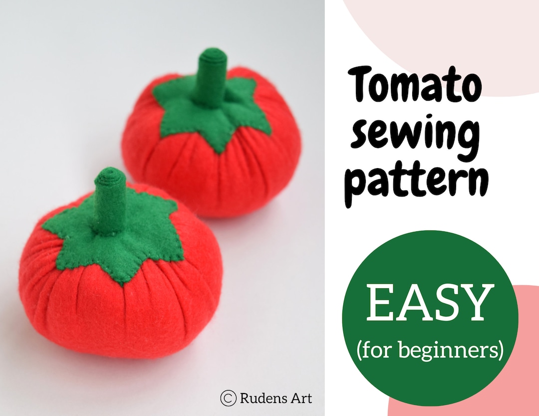 Tomato Sewing Pattern, PDF Tutorial, Felt Tomato Play Food DIY, Step by ...
