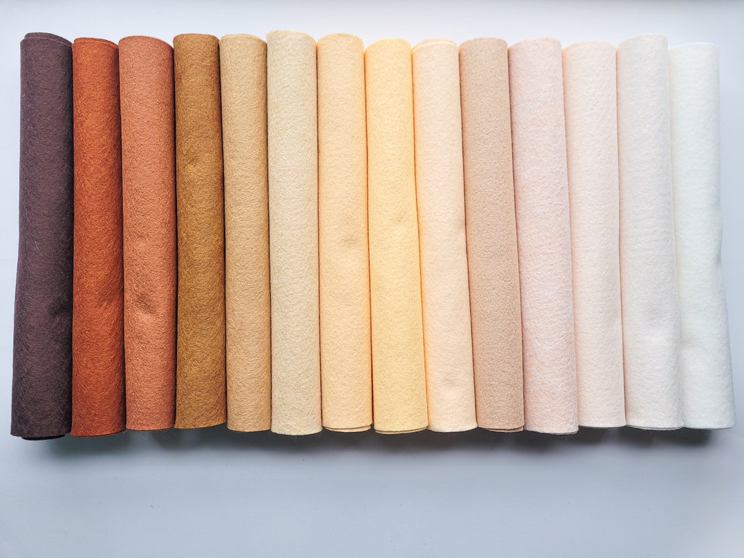 Brown Wool Blend Felt 9x12, 12x18 or 6x9" Sheets, Brown and Beige ...