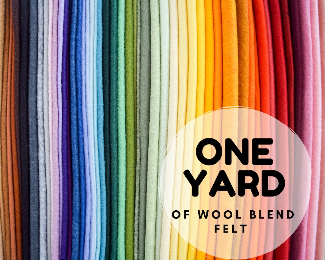 Wool Blend Felt One Yard, Wool Rayon Blend Fabric by Yards, Large ...