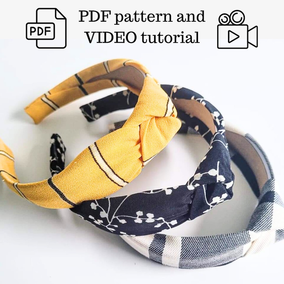 Top Knot Headband PDF Sewing Pattern, Step by Step Video Tutorial, Knotted Headband DIY for Kids ...