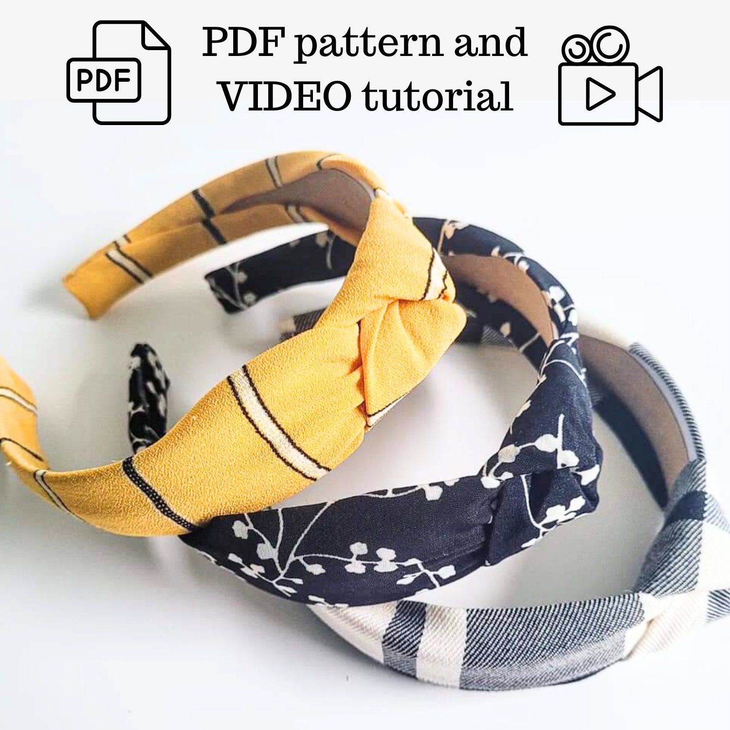 Top Knot Headband PDF Sewing Pattern, Step by Step Video Tutorial ...