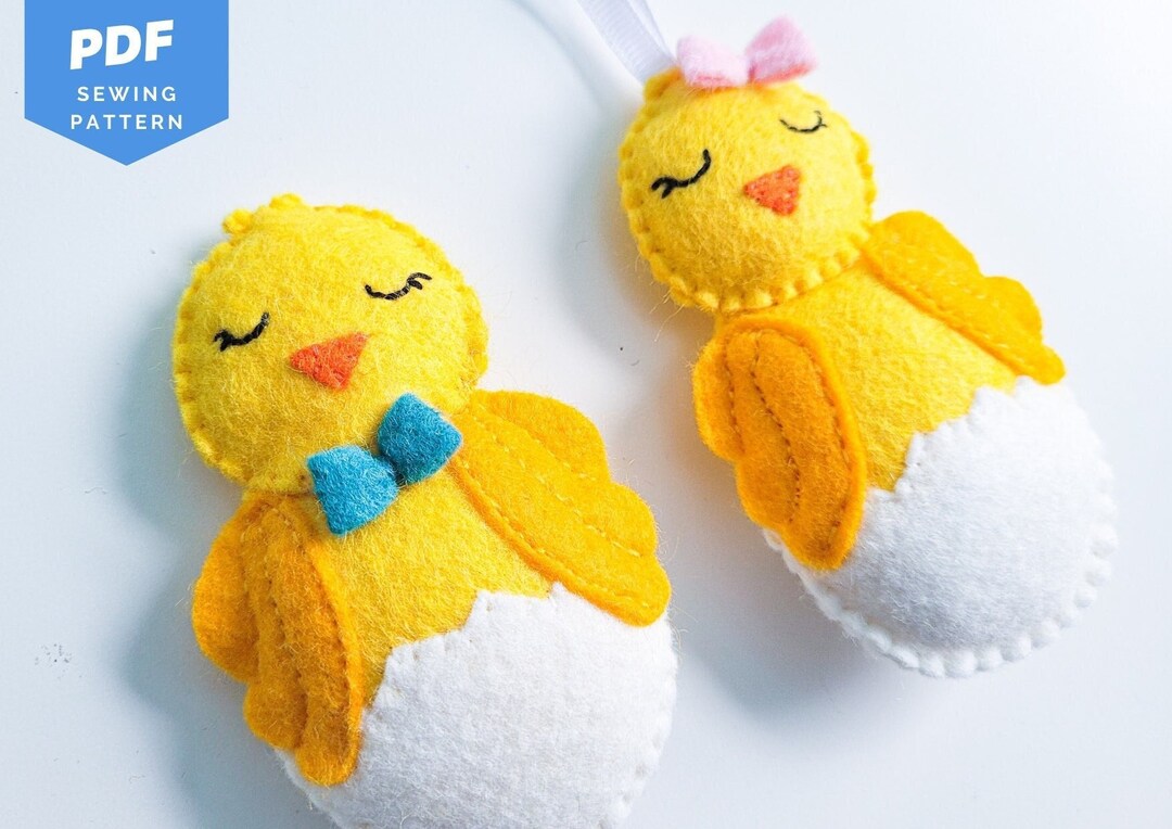Easter Chick Ornament Sewing Pattern, Easter Crafts and Decor DIY ...