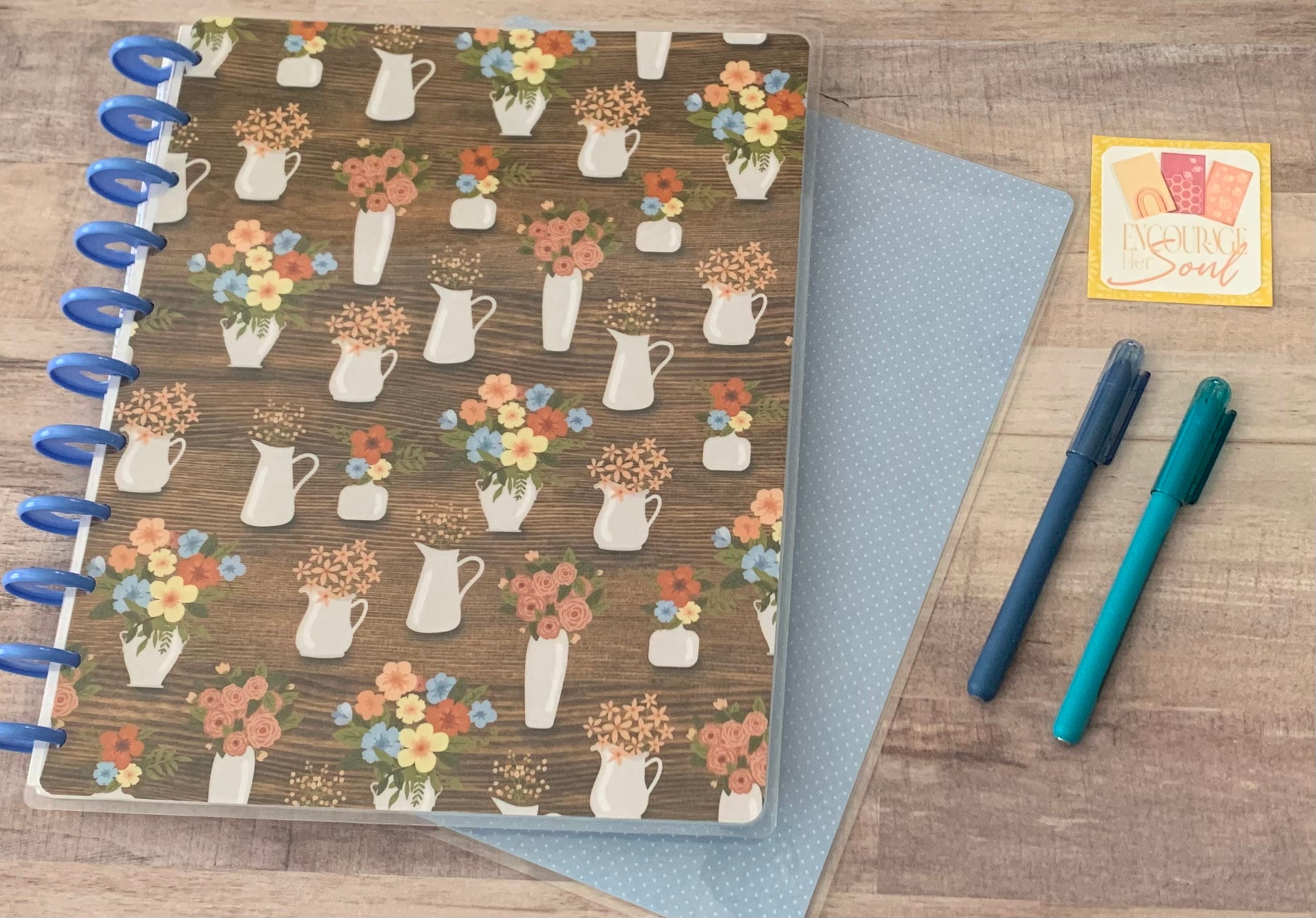 Handpicked Flowers Happy Planner Planner Cover for Discbound - Etsy