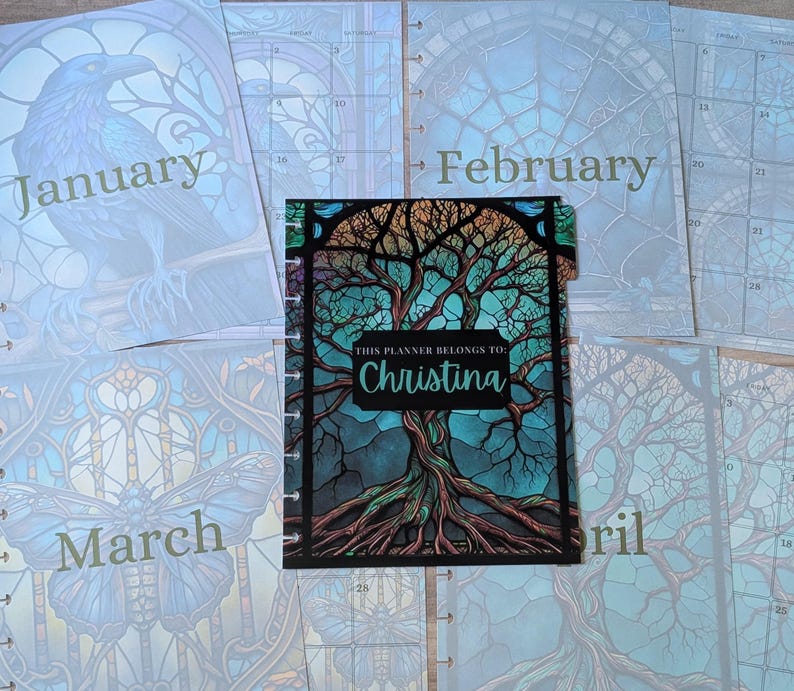 Mystical Tree Happy Planner 2026 Monthly Inserts | Raven Tabbed Divider ...