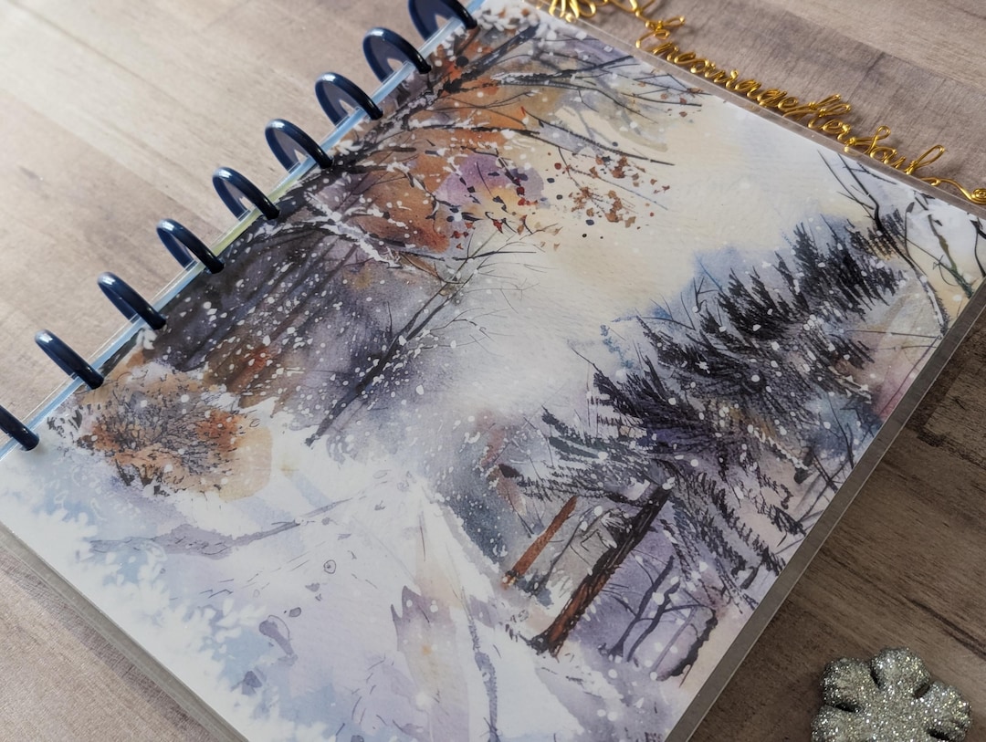 Snowy Trail Happy Planner Cover Set Divider |happy Planner Dashboard ...