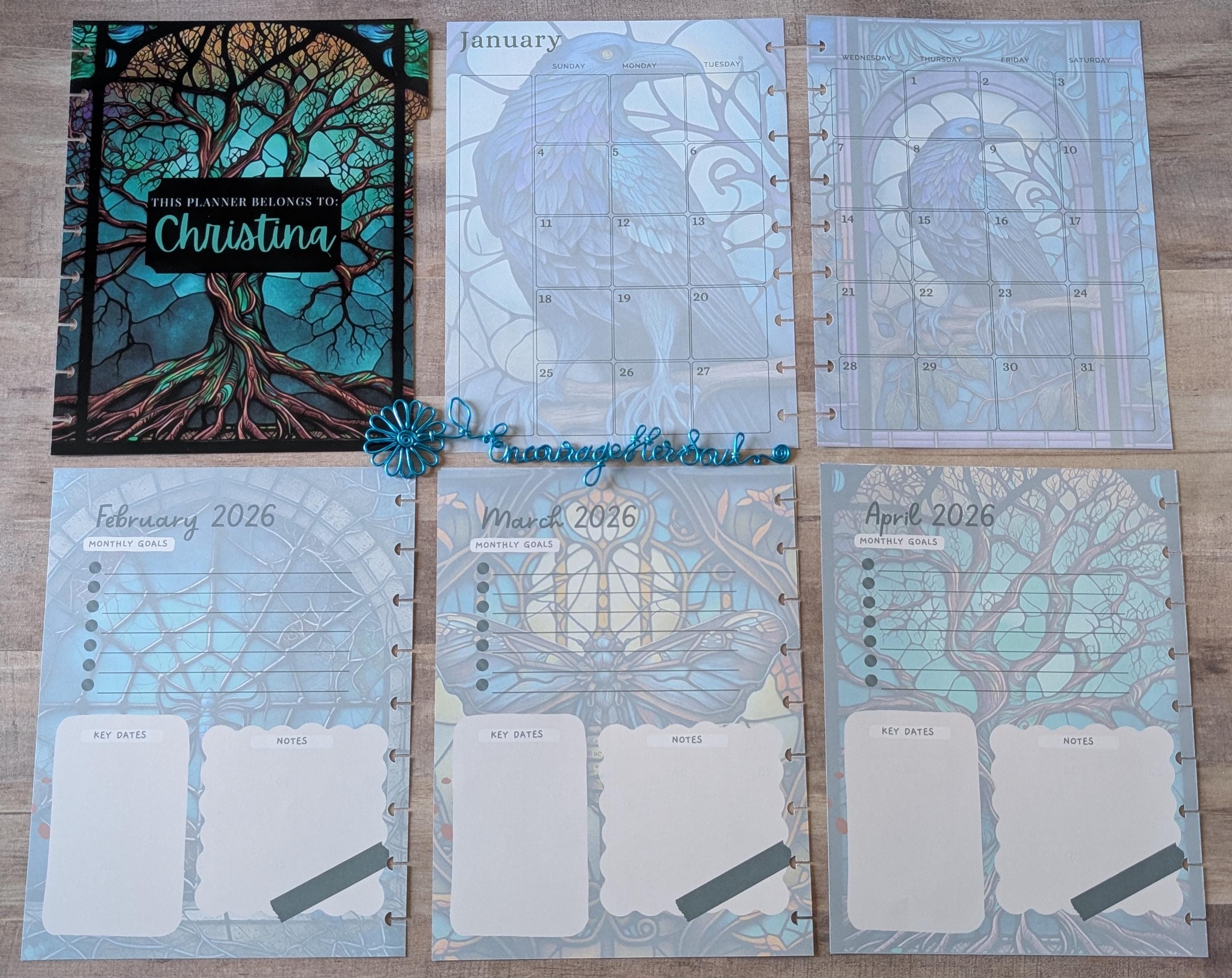 Mystical Tree Happy Planner 2026 Monthly Inserts | Raven Tabbed Divider ...