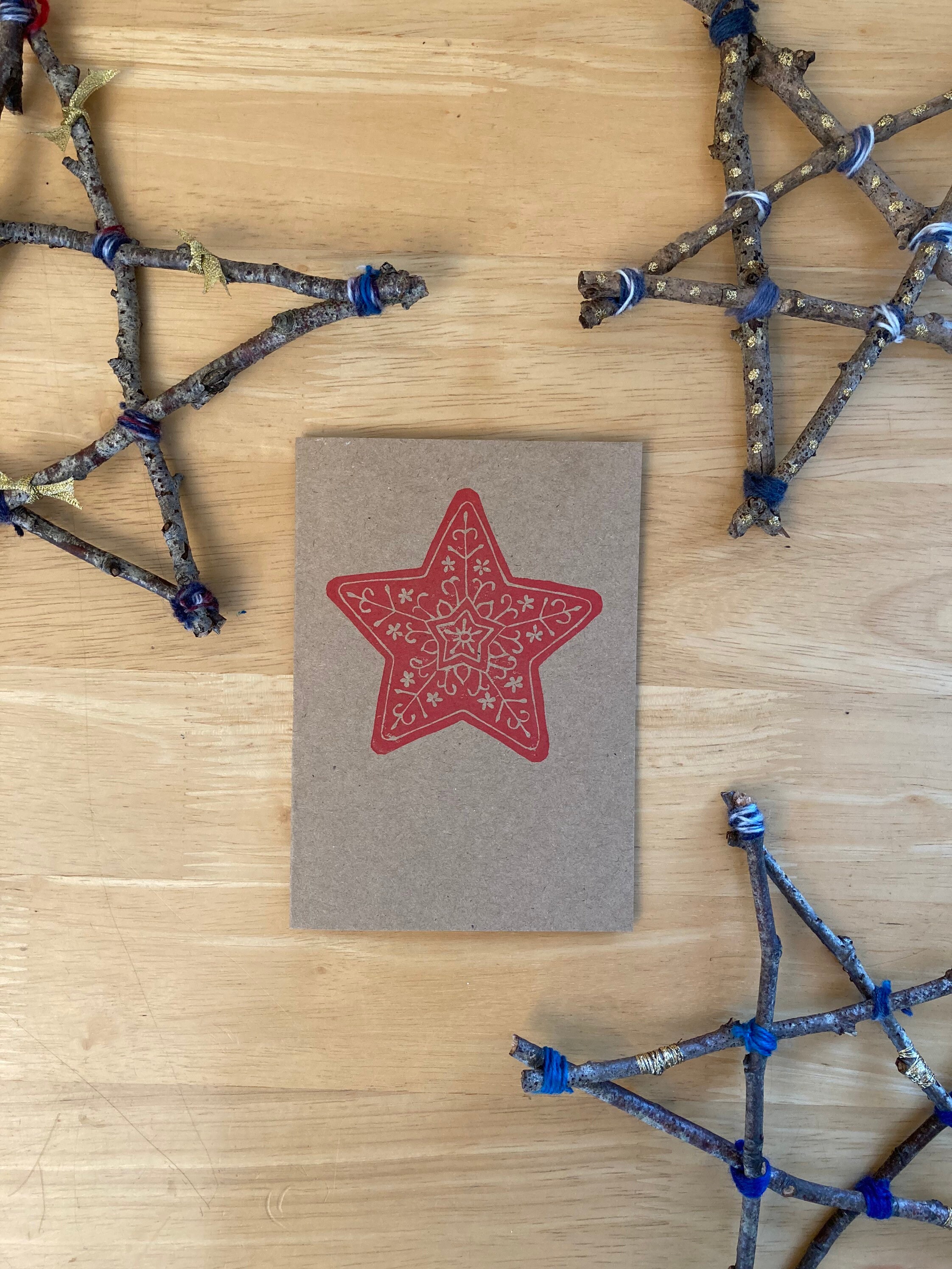 Christmas Star Card_gingerbread Cookie Card_a6_pack of 5 - Etsy