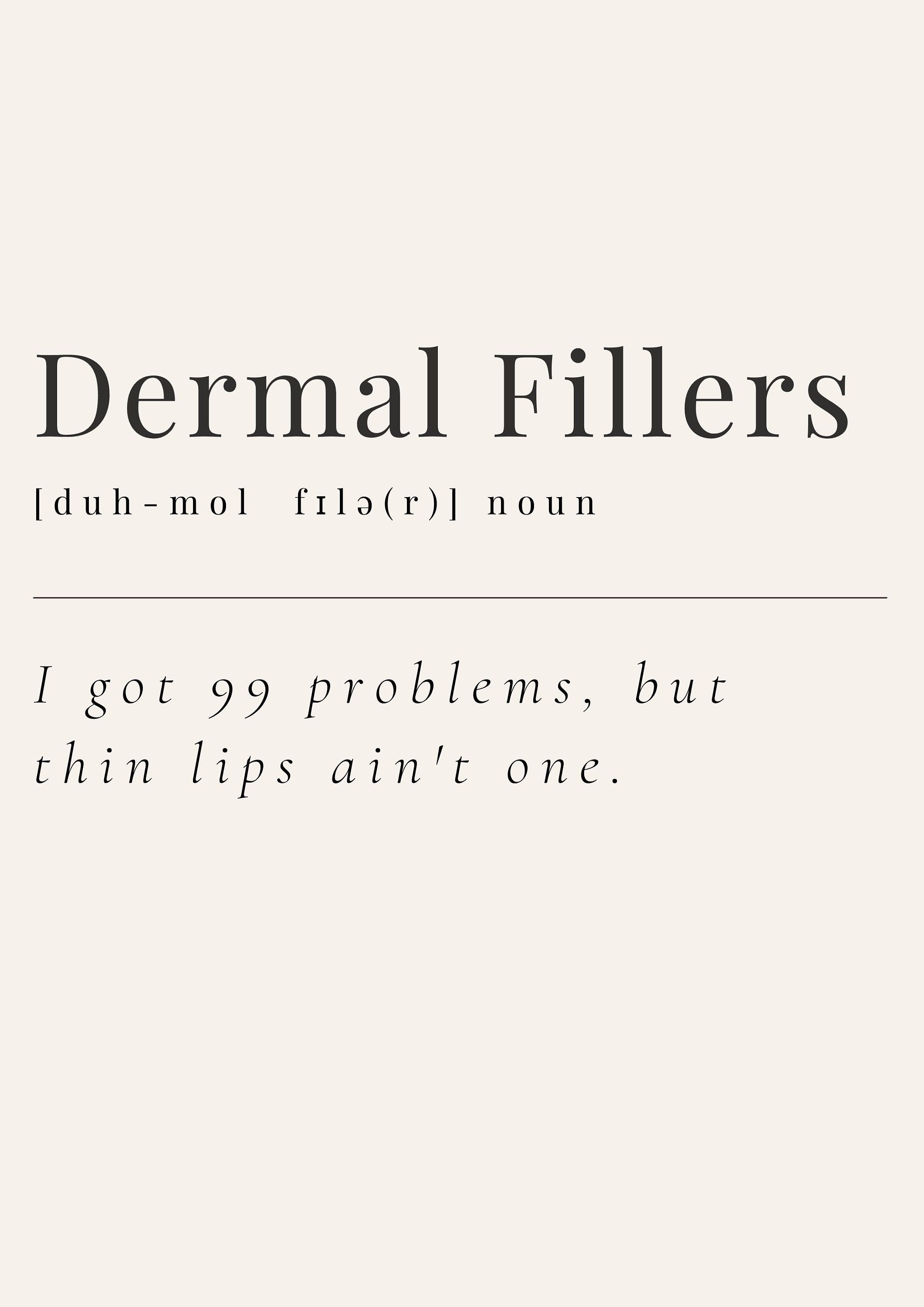 Filler Definition Poster A3 Salon Poster, Dermal Filler, Botox ...