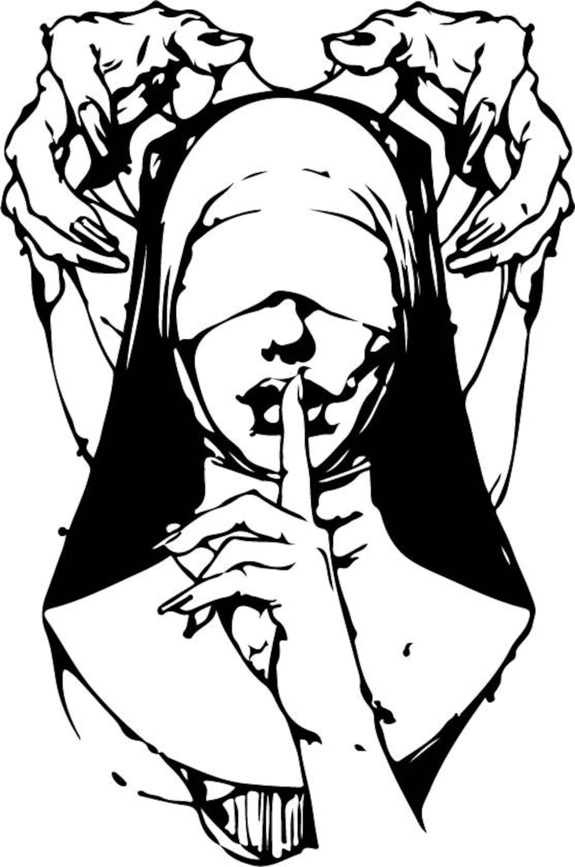 Nun Paper Cutting Template Personal Use Vinyl Template SVG | Etsy