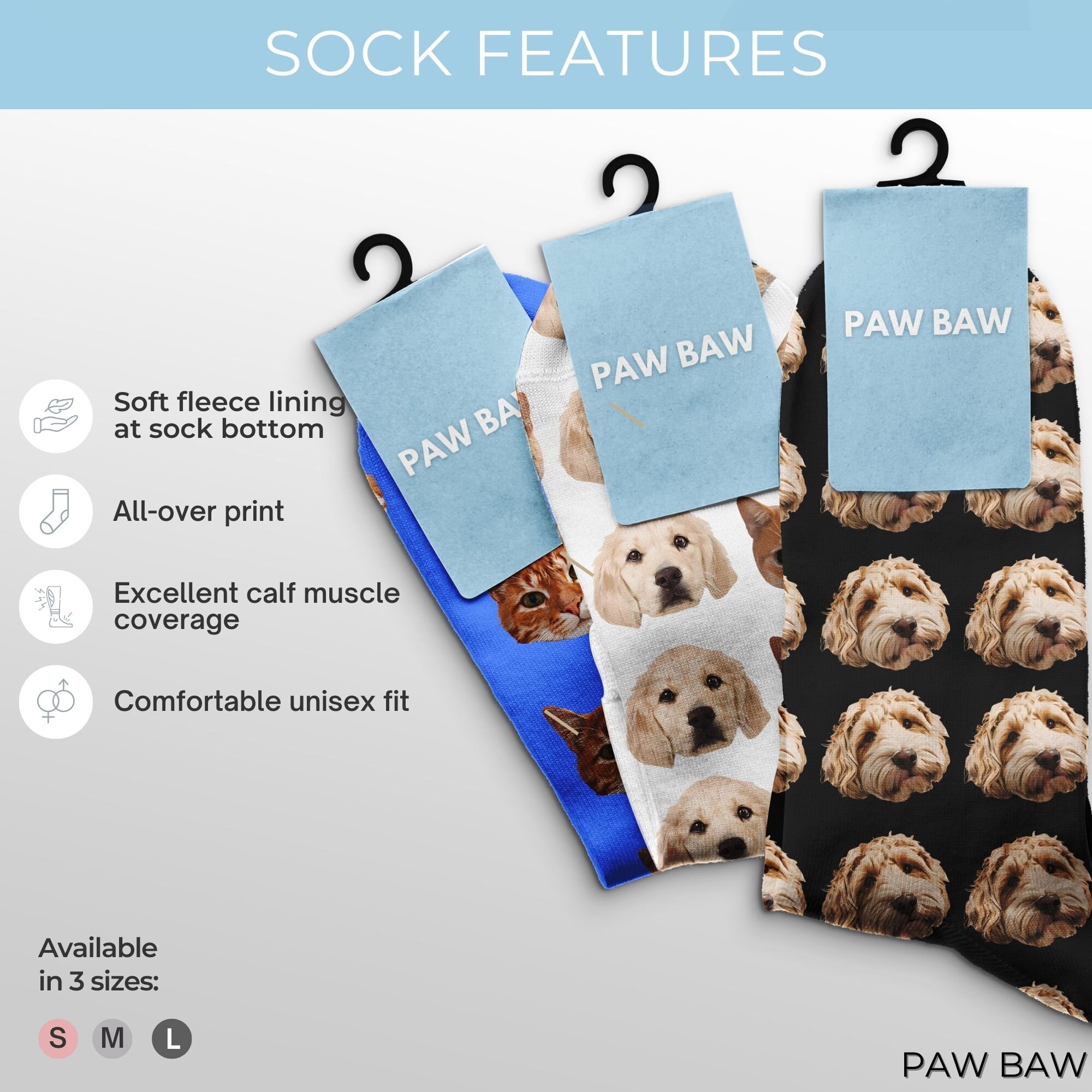 Custom Pet Photo Socks, Personalized Pet Socks, Custom Dog Socks ...