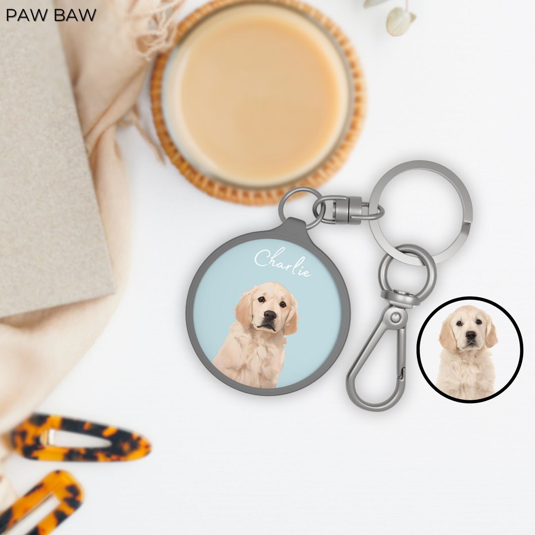 Custom Pet Keychain, Pet Photo and Name, Personalized Dog Keychain ...