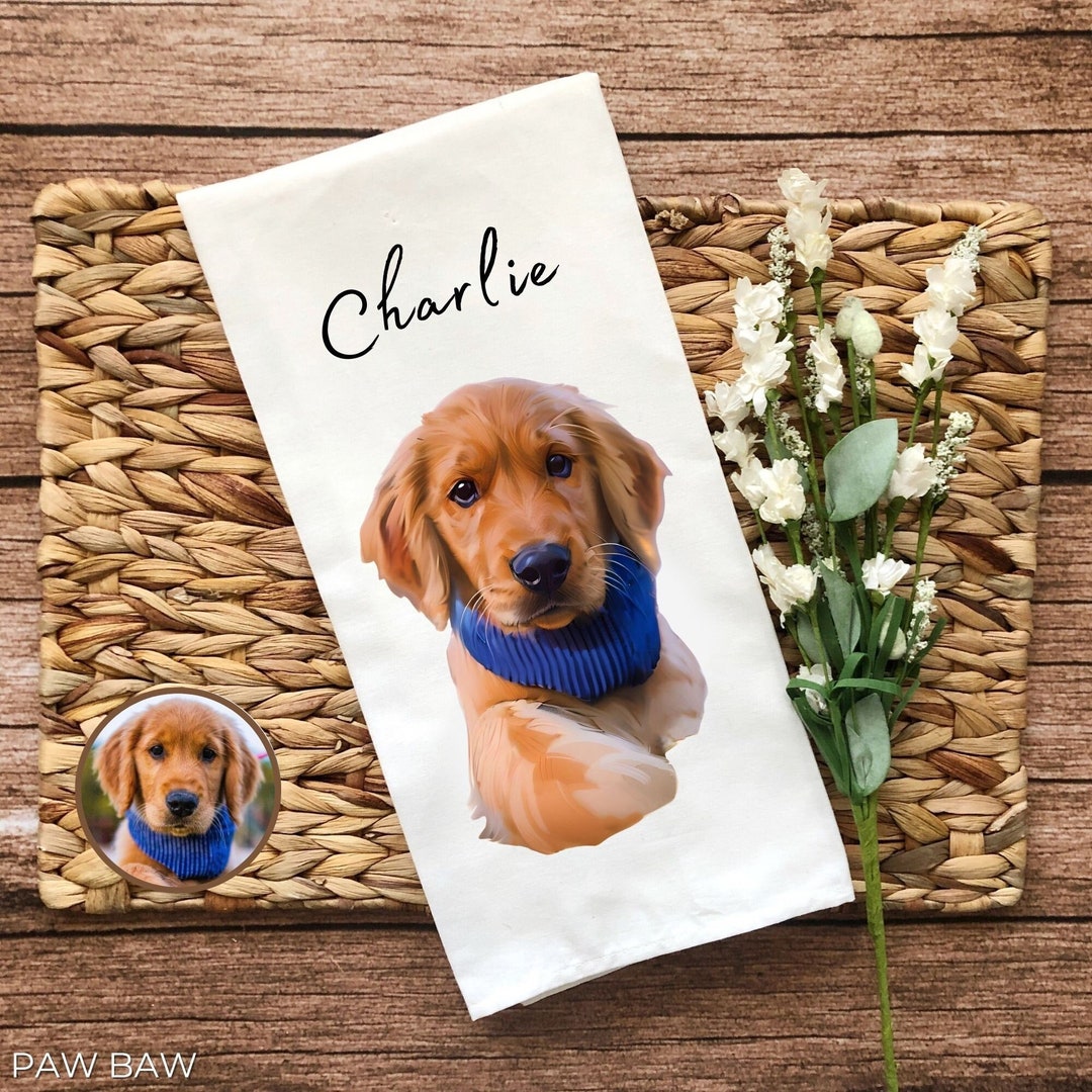 Custom Pet Tea Towel Using Pet Photo & Pet Name, Personalized Cat ...