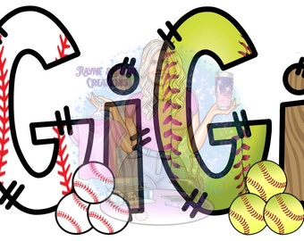 Gigi Lil Ballers PNG, Sublimation Design, Digital Download Softball ...