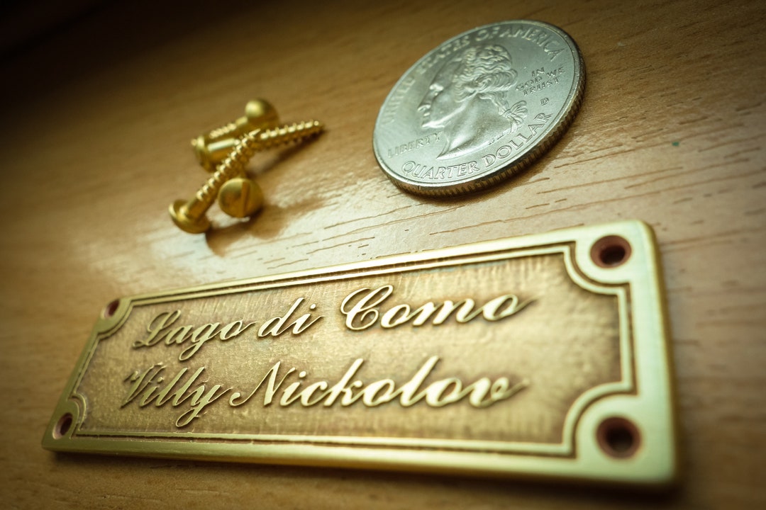 Personalized Brass Name Plate, Custom Memorial Plaque, Solid Brass - Etsy